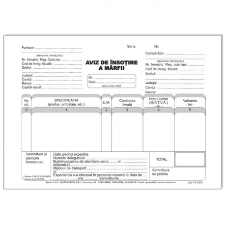 Aviz De Insotire A Marfii A5 150f Nep L03394 - nvpbirotica.ro