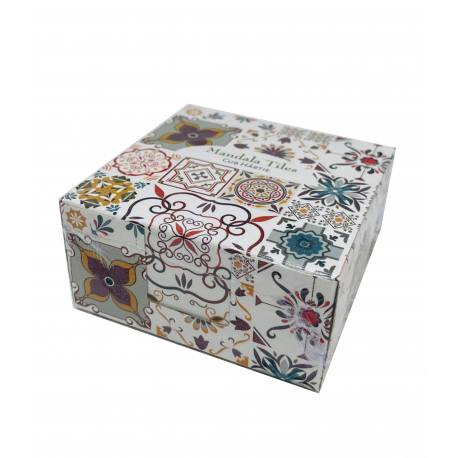 Cub Hartie Alb Cu Suport Carton Mandala Tiles - nvpbirotica.ro